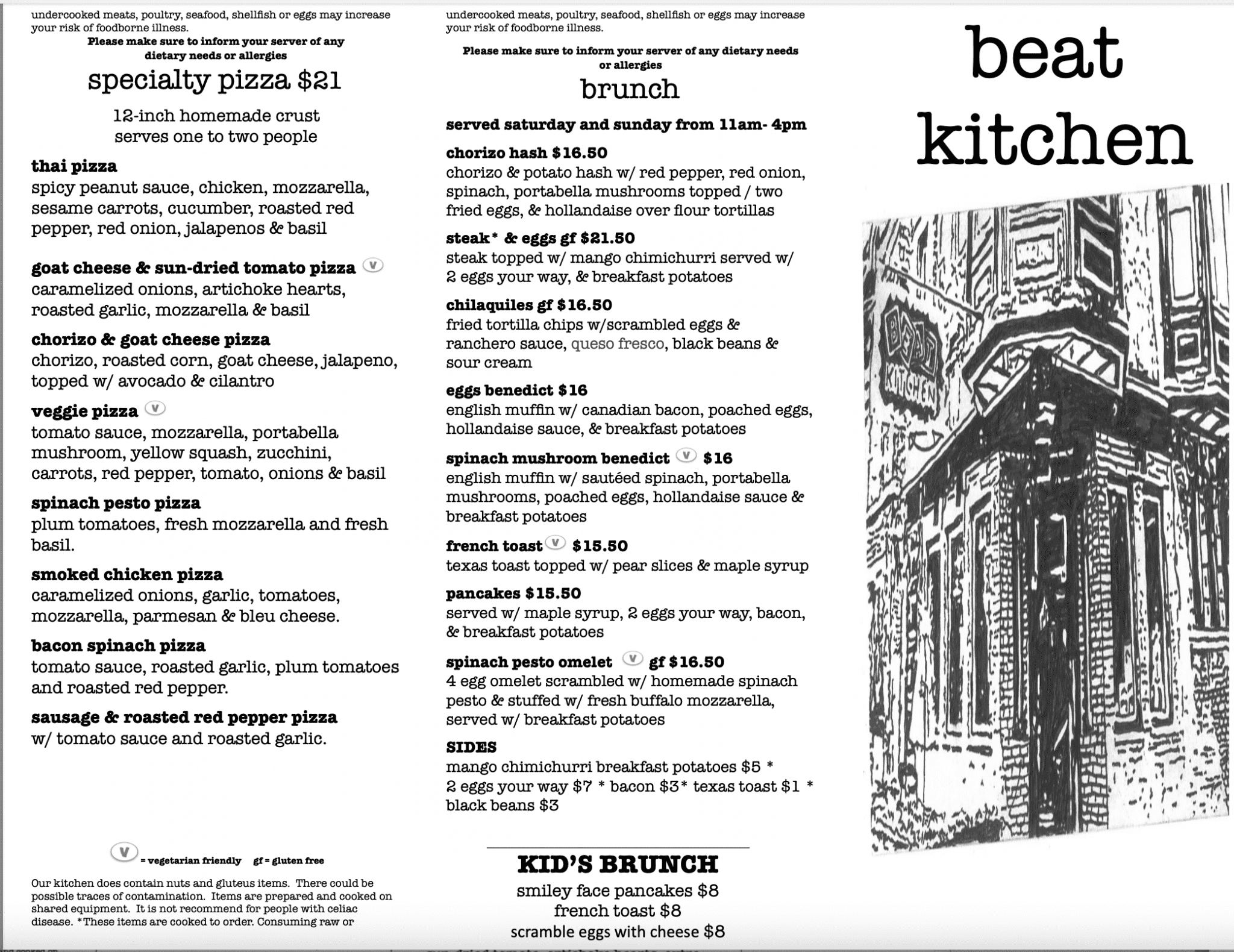 Belmont Ave – Menu - Beat Kitchen Beat Kitchen Dinner & Brunch Menu